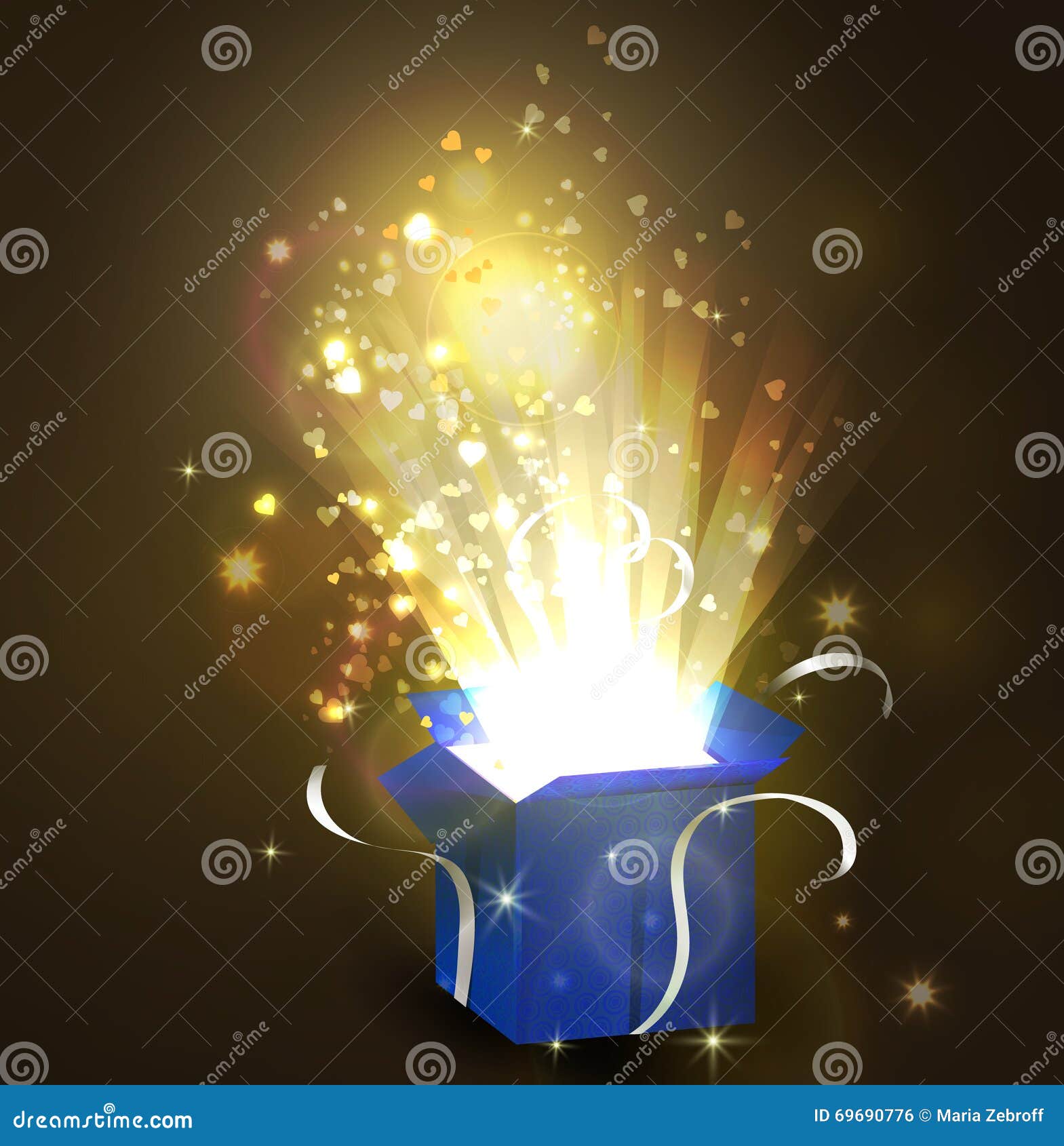Open Gift Box with Bright Rays of Light Stock Vector - Illustration of ...