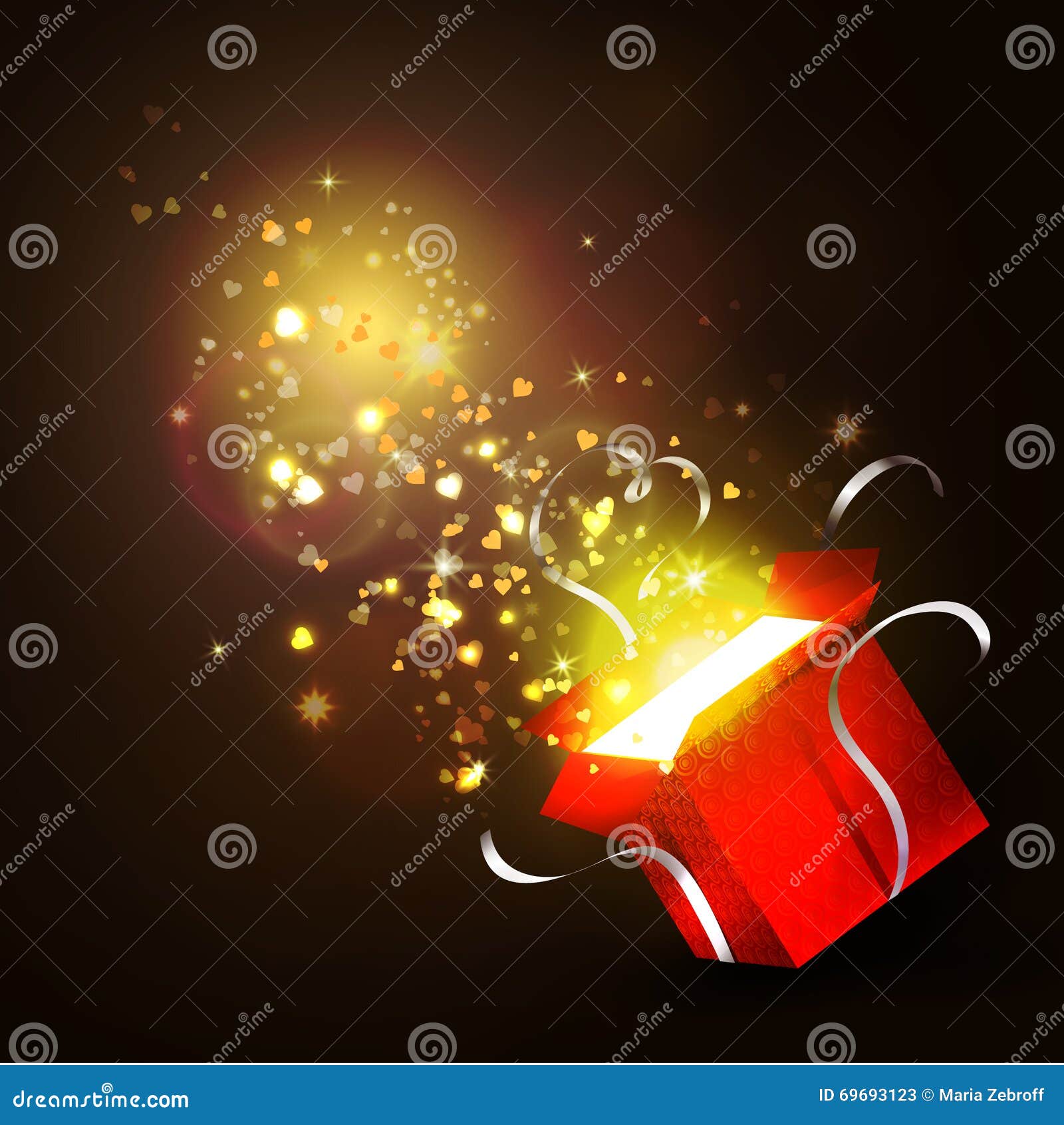 Open Gift Box with Bright Rays of Light Stock Vector - Illustration of ...