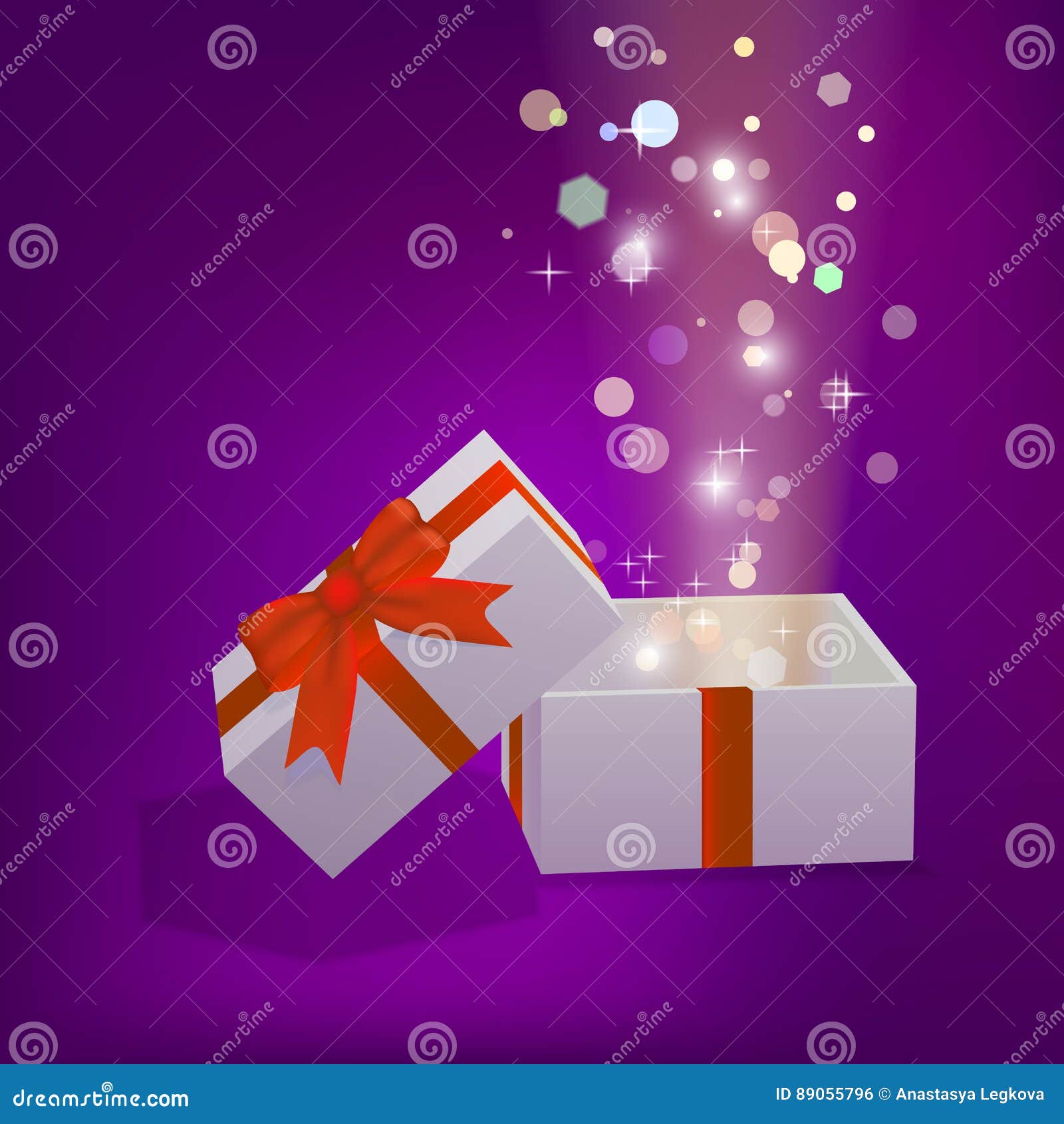 Open Gift Box with Bright Rays of Light Stock Vector - Illustration of ...