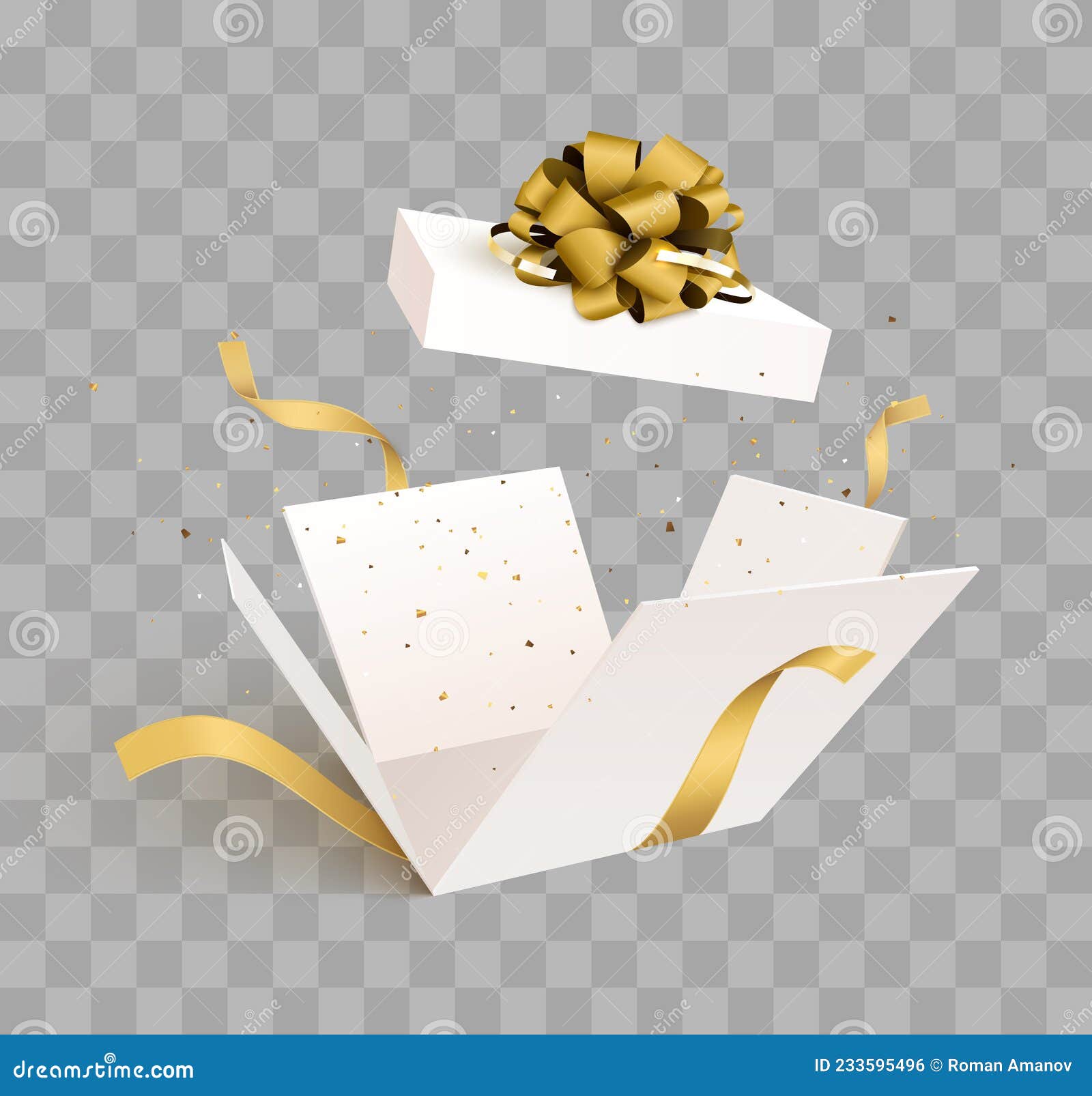 Open Gift Box with Confetti Stock Vector - Illustration of pack, prize ...