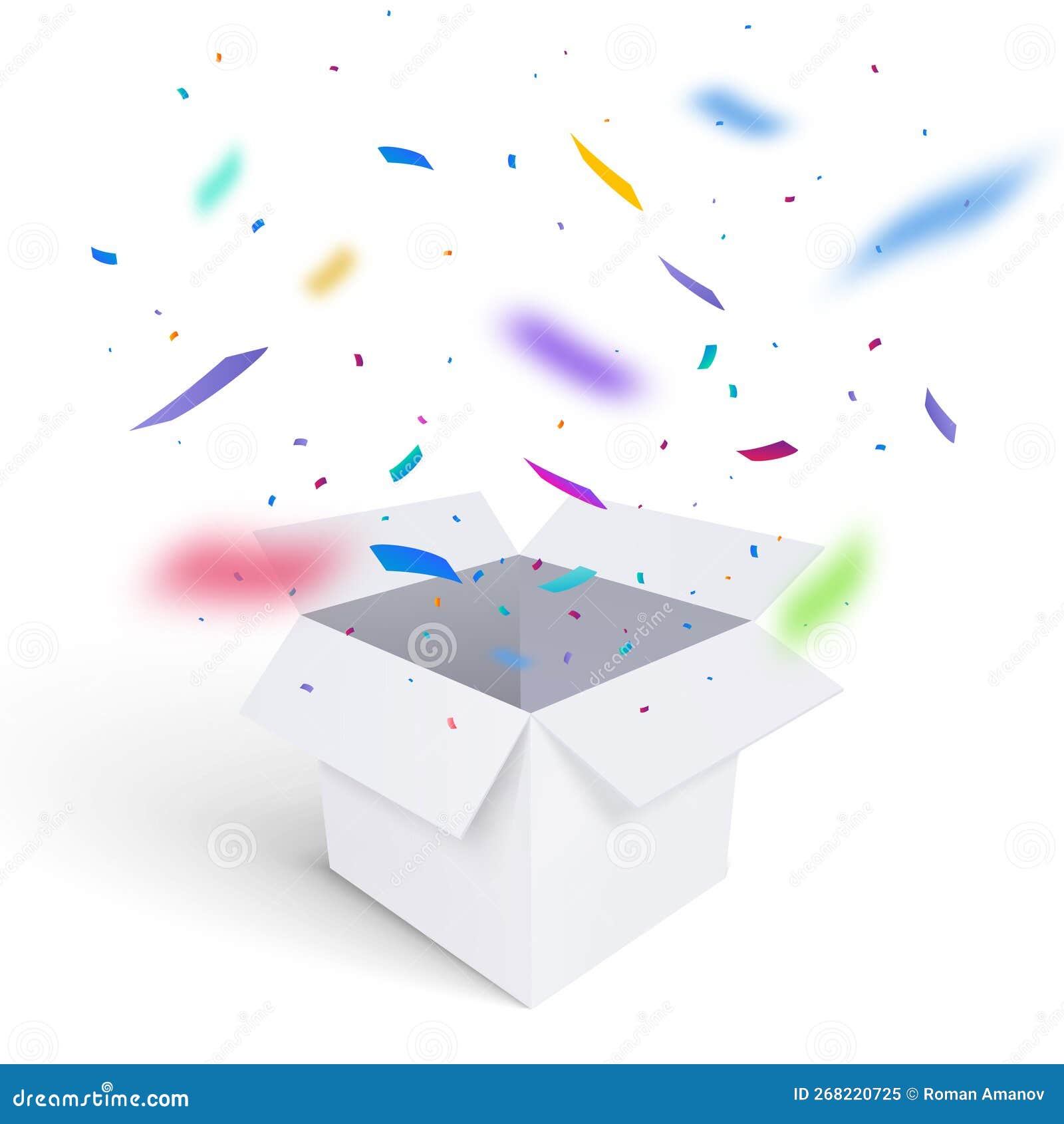 Open Gift Box with Confetti Burst. Stock Vector - Illustration of ...