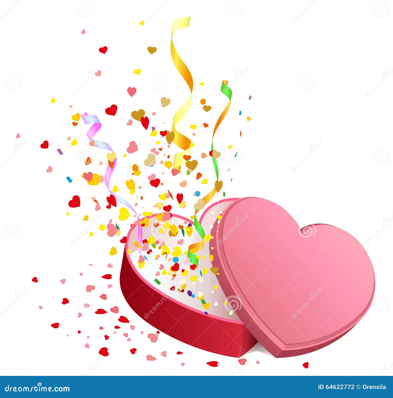 Open Gift Box in Heart Shape Stock Vector - Illustration of isolated ...