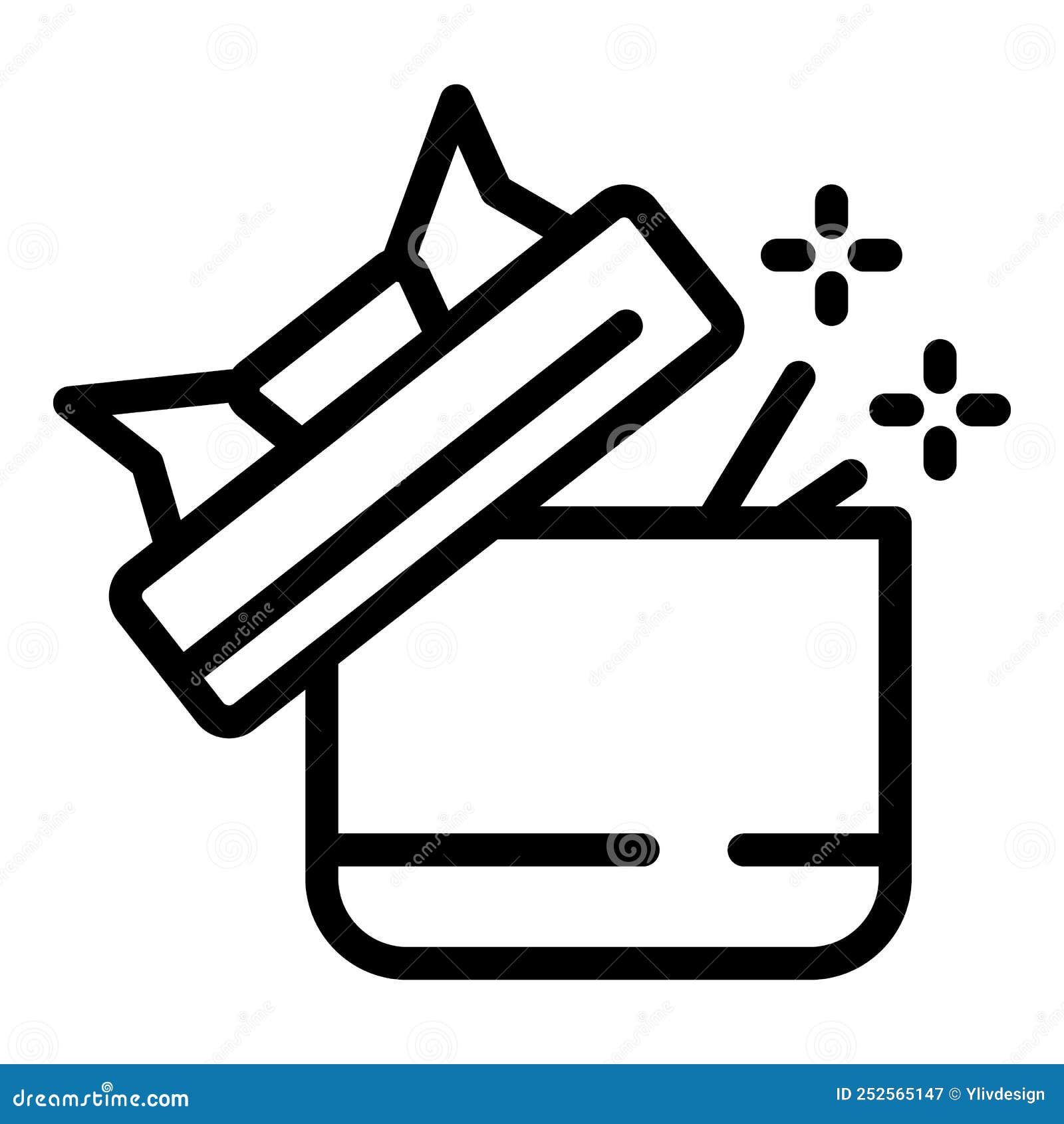 Open Gift Box Icon Outline Vector. Face Fun Stock Vector - Illustration ...