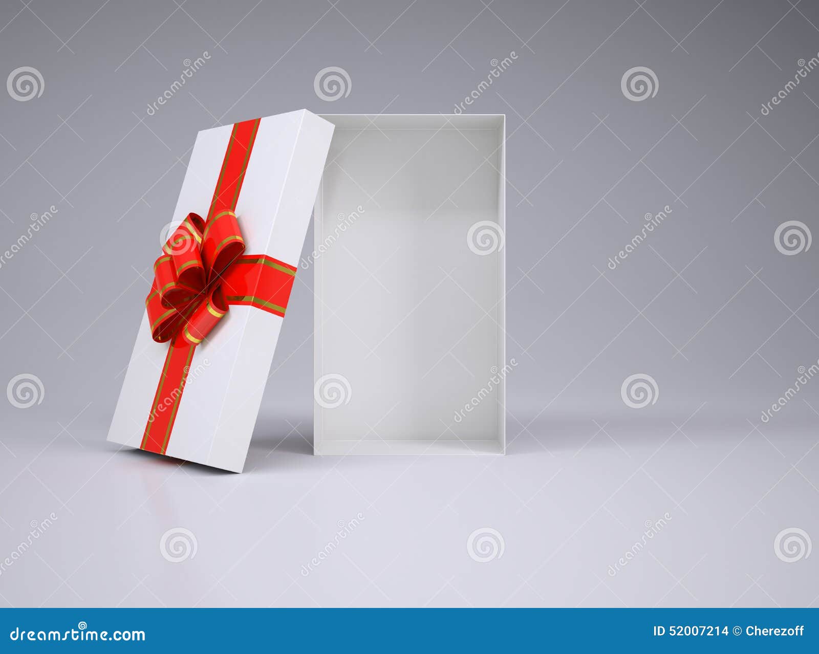 Open gift box with lid stock illustration. Illustration of ribbon ...