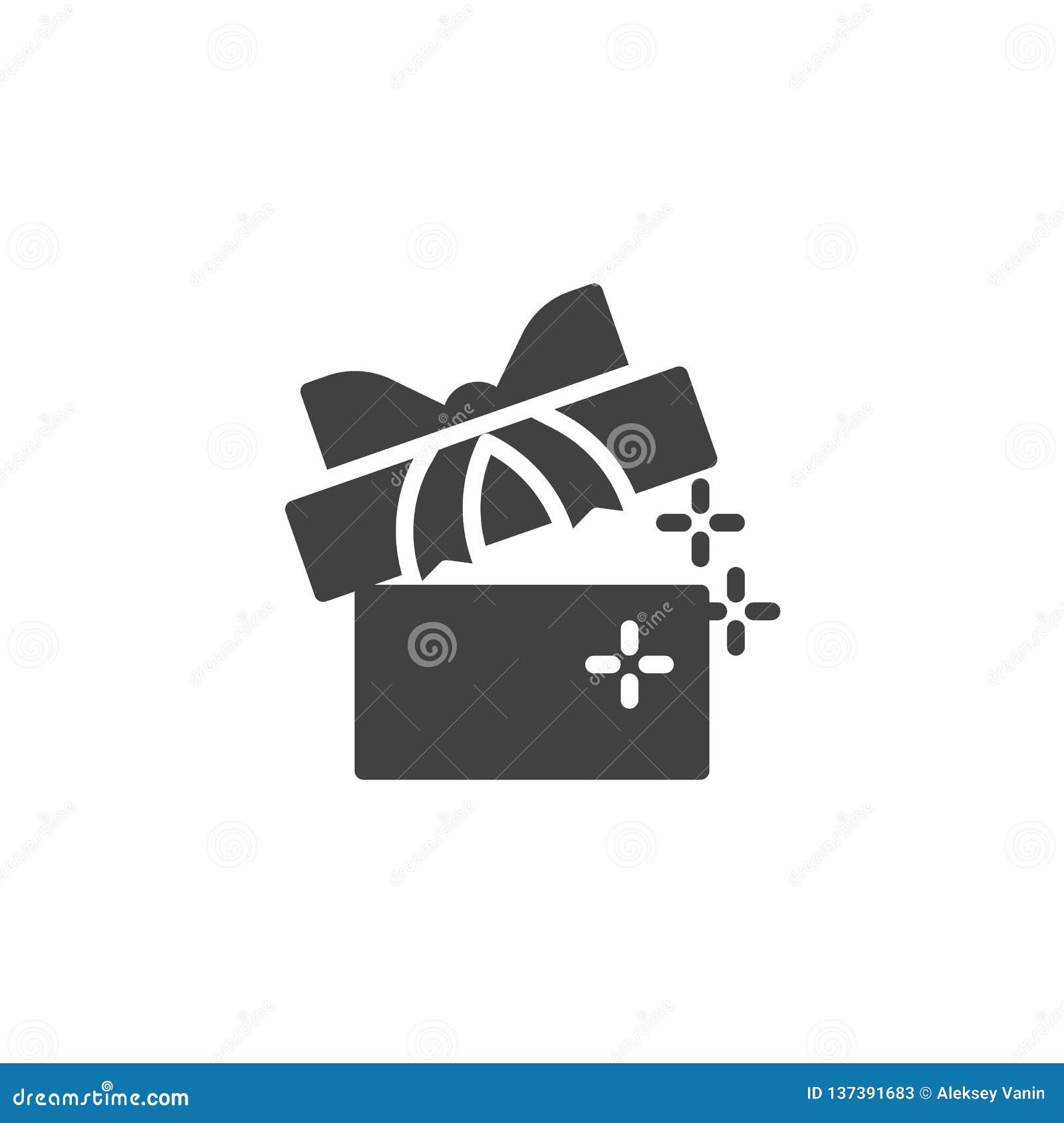 Open Gift Box with Magic Stars Vector Icon Stock Vector - Illustration ...