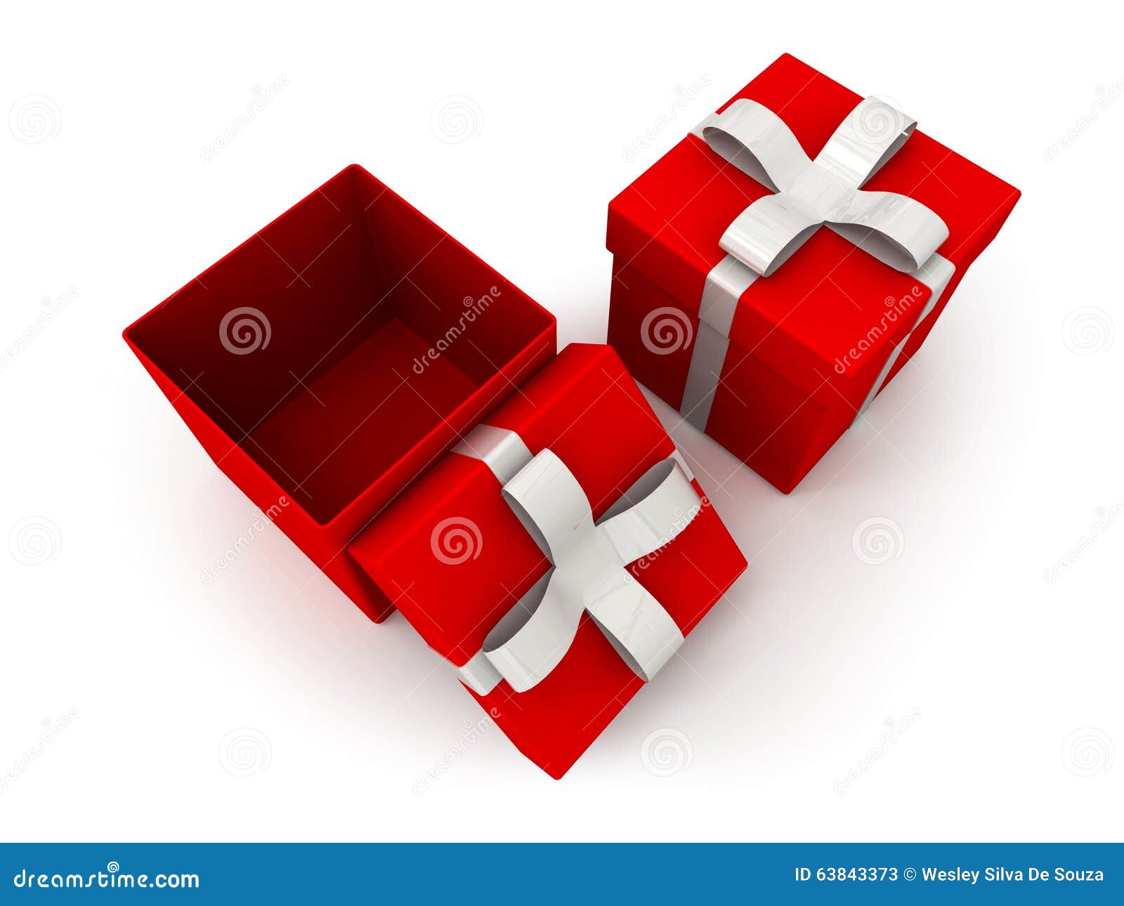 Open Gift Box Over White Background 3d Illustration Stock Illustration ...