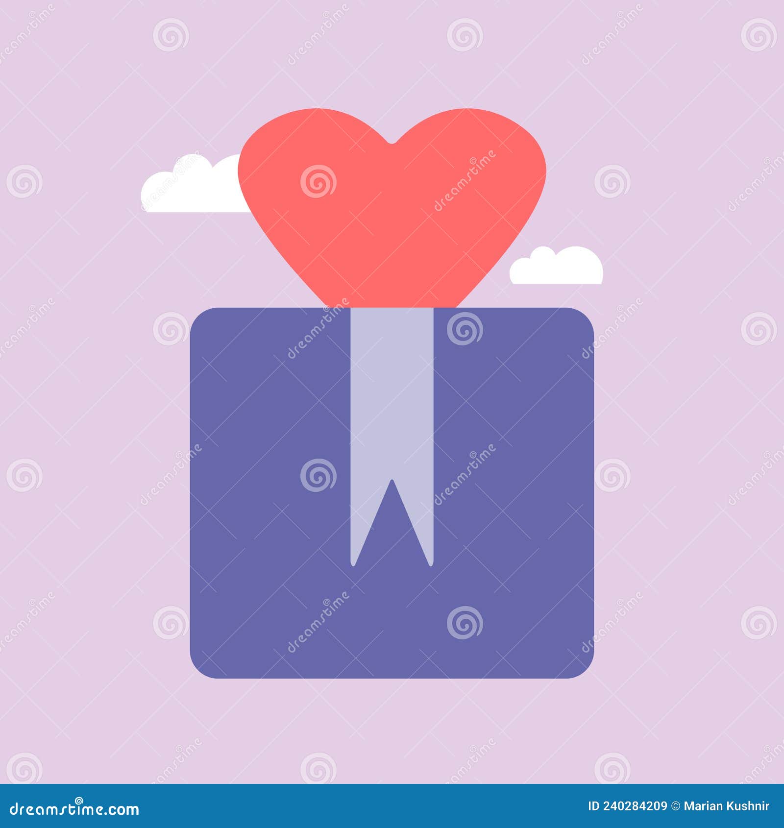 Open Gift Box with Red Heart. Stock Vector - Illustration of symbol ...