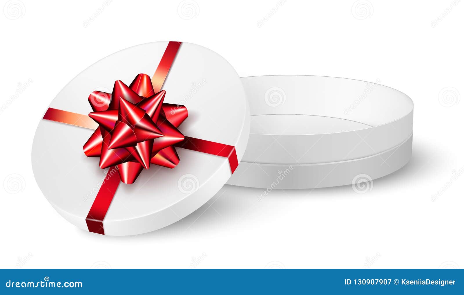 Open Gift Box with Red Ribbon and Bow Stock Vector - Illustration of ...