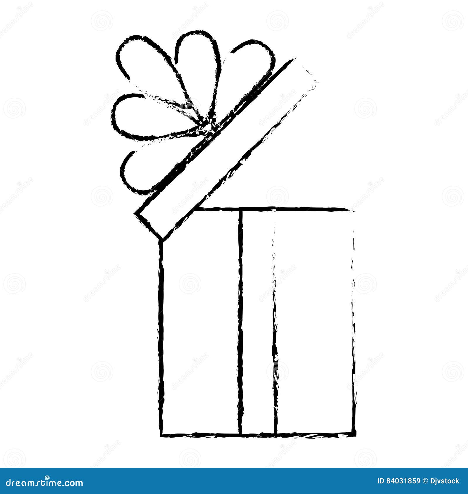 Open Gift Box Ribbon Cube Decorative Sketch Stock Illustration ...