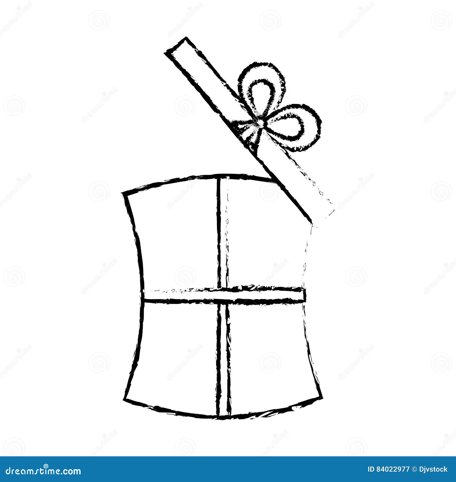 Open Gift Box Ribbon Wedding Present Sketch Stock Illustration ...