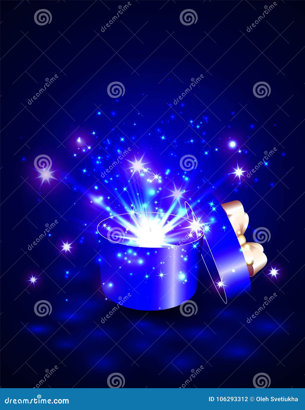 Open Gift Box with Surprise and Magic Light Fireworks Stock Vector ...