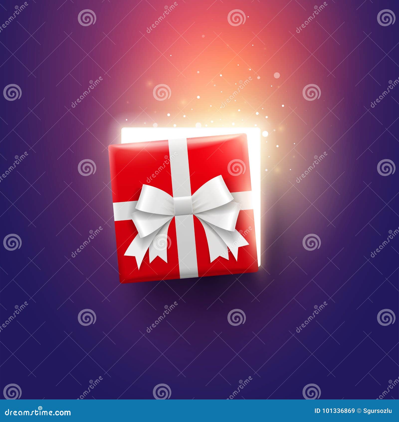 Open Gift Box Top View stock vector. Illustration of party - 101336869