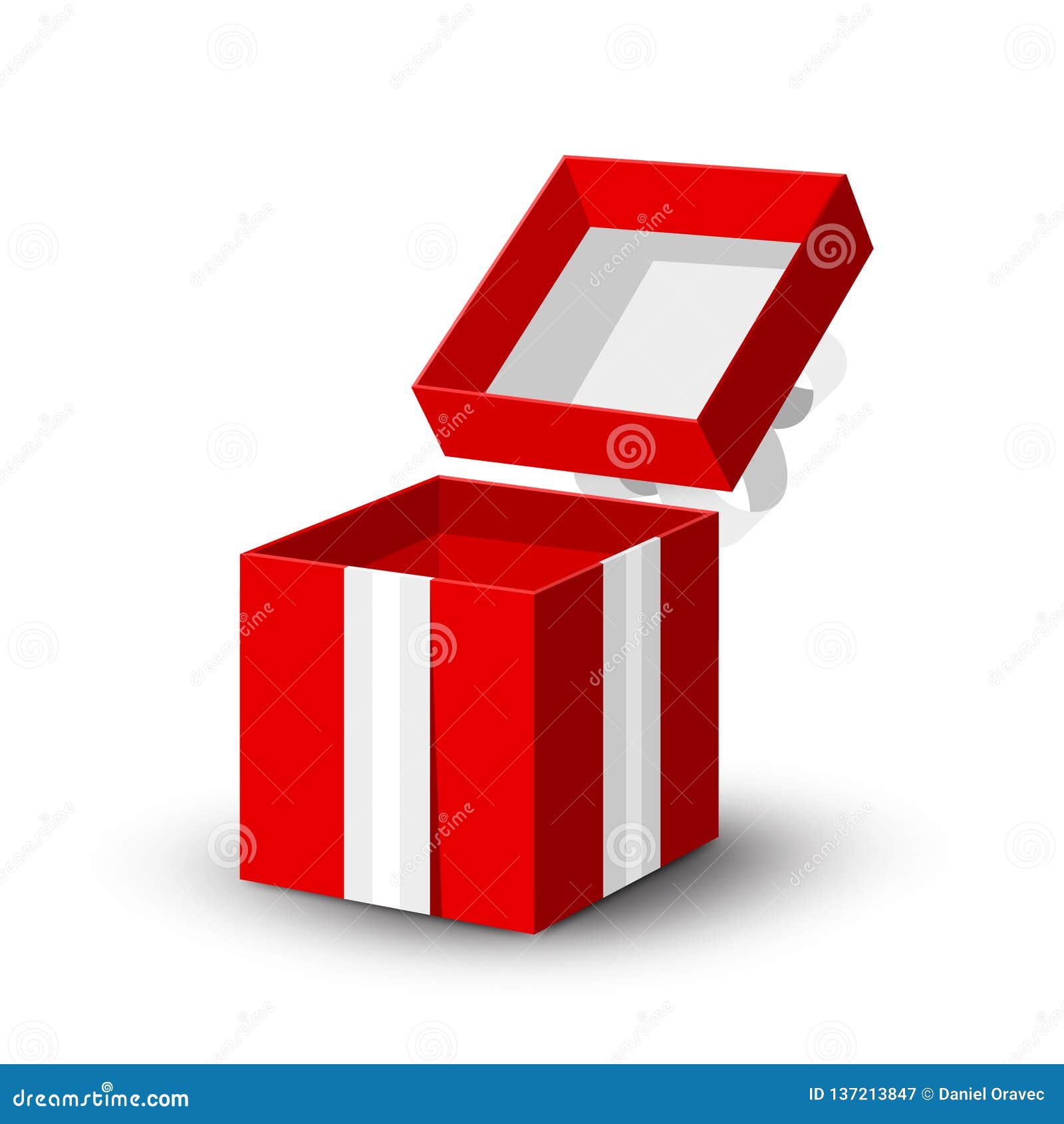 Open Gift Box. Vector Red Paper Present Box Stock Vector - Illustration ...