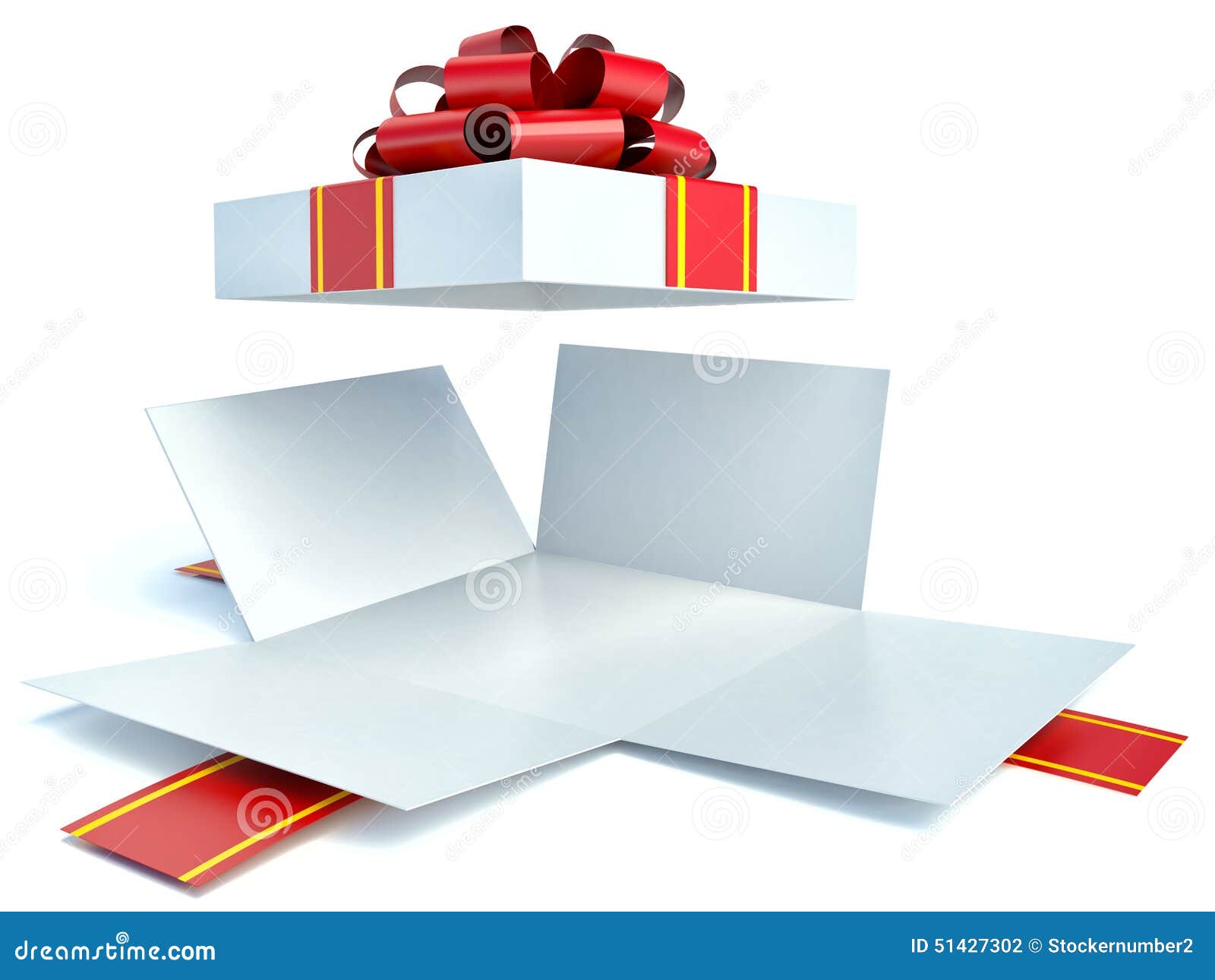 Open gift box on white stock illustration. Illustration of gain - 51427302