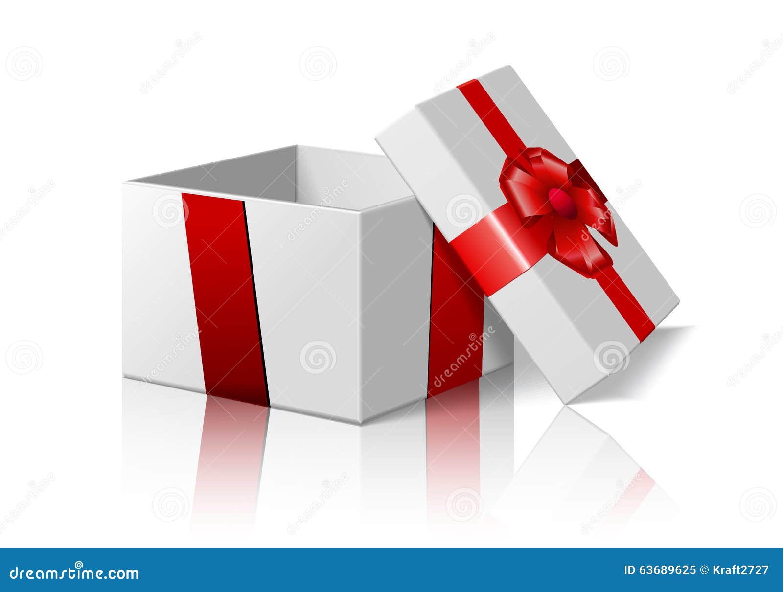 Open gift box with a white stock vector. Illustration of objects - 63689625