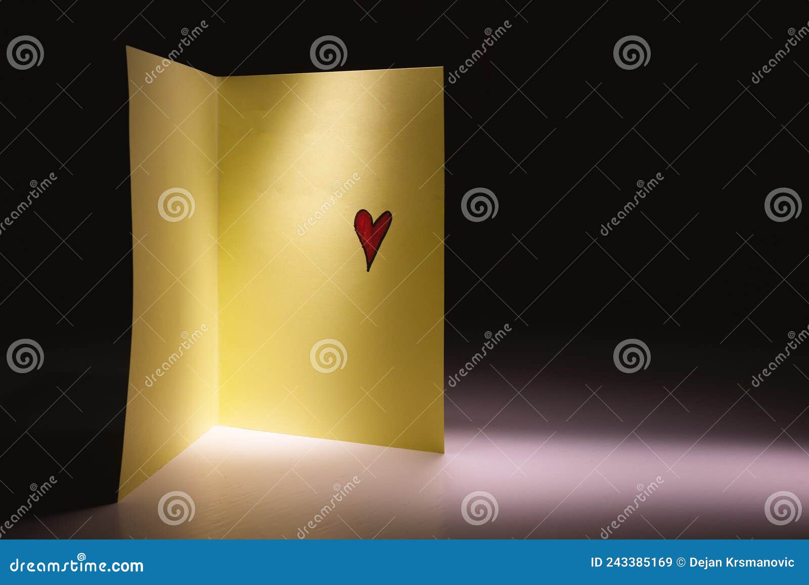 Open Gift Card with Heart stock image. Image of handmade - 243385169