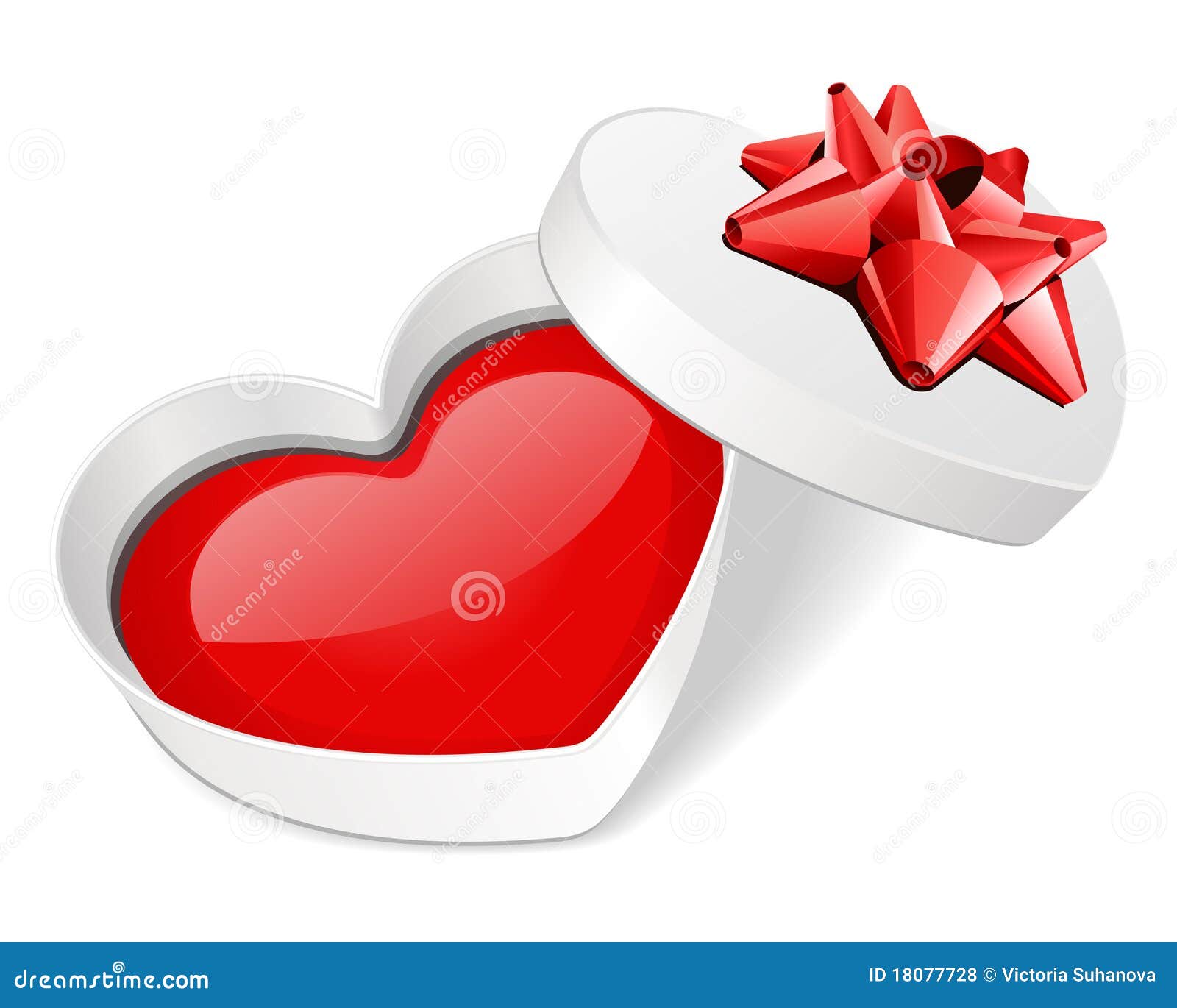 Open Gift Heart With Red Heart Stock Illustration - Illustration of ...
