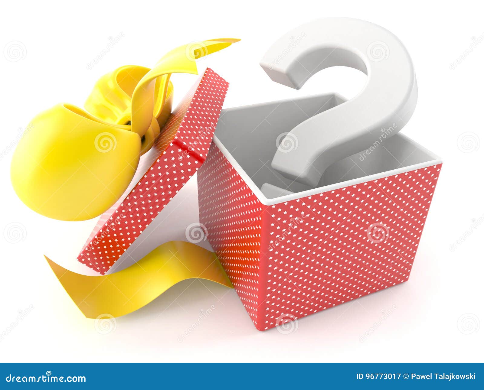 Open Gift with Question Mark Stock Illustration - Illustration of ...