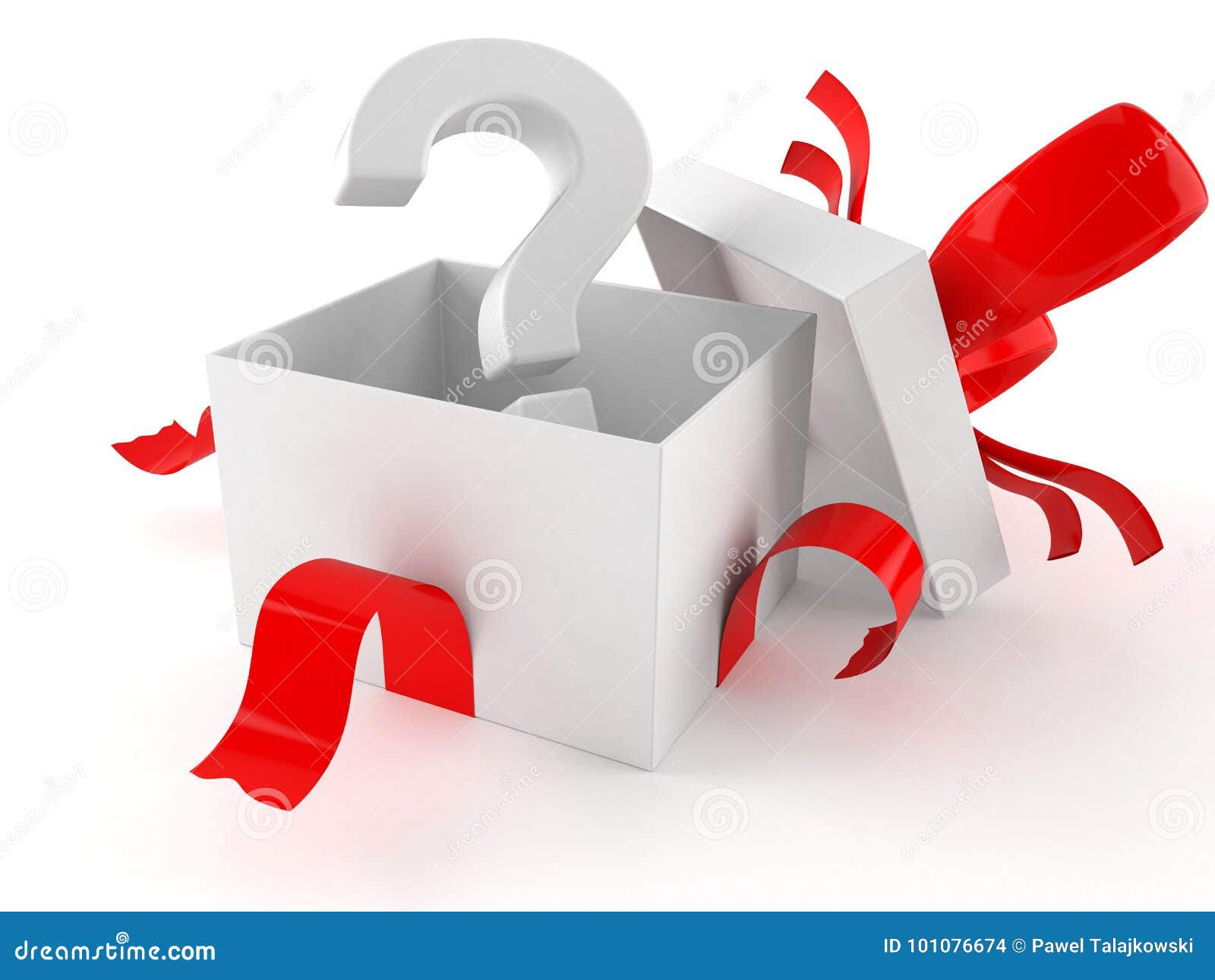 Open Gift with Question Mark Stock Illustration - Illustration of xmas ...
