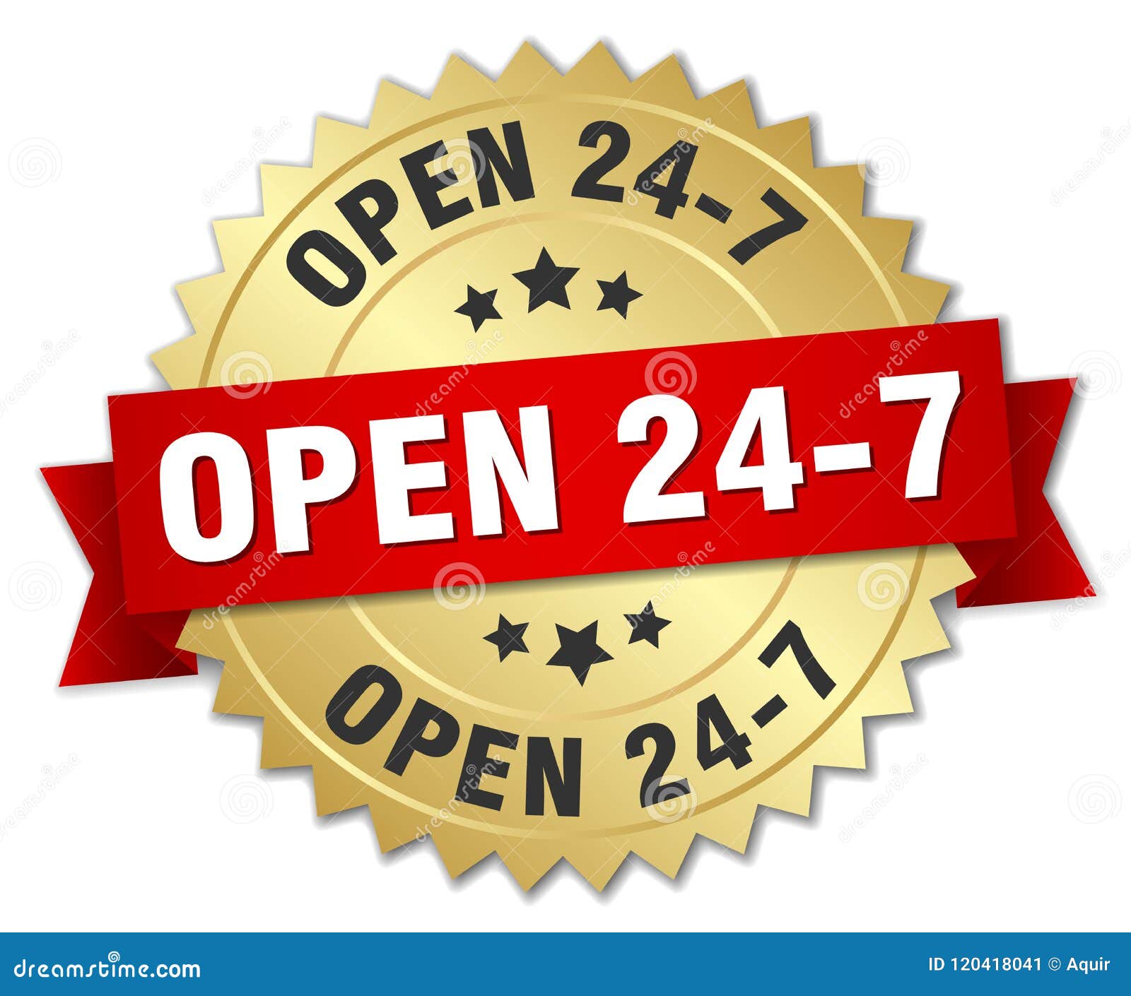 Open 24 7 stock vector. Illustration of sign, retro - 120418041