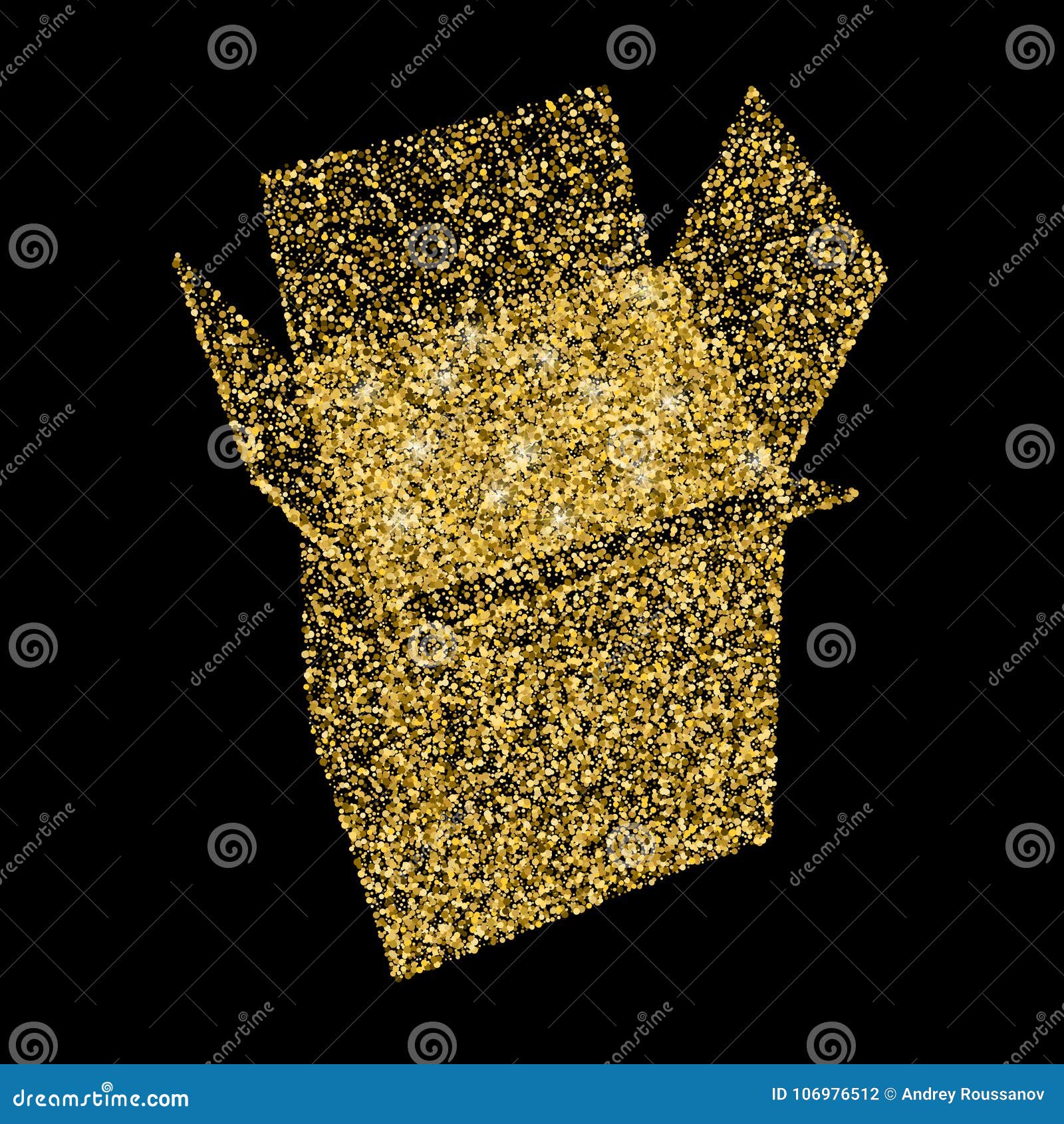 Open Gold Gift Box and Confetti. Vector Illustration. Stock Vector ...