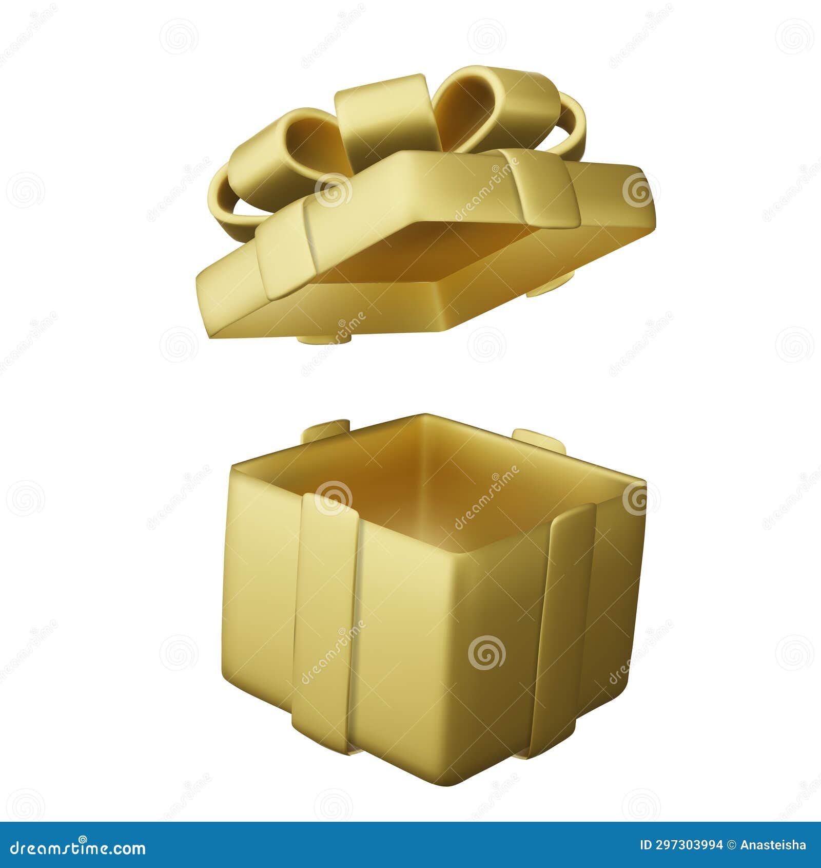 Open Gold Gift Box Surprise Illustration Stock Illustration ...