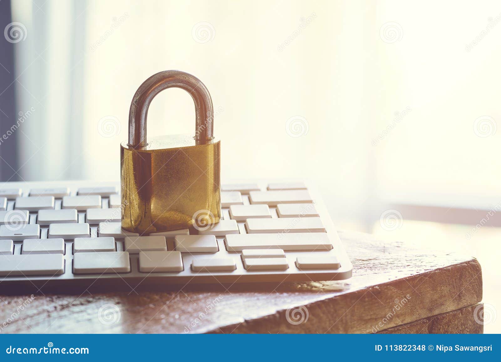 Metal Security Lock on Computer Keyboard Stock Photo - Image of hacked ...