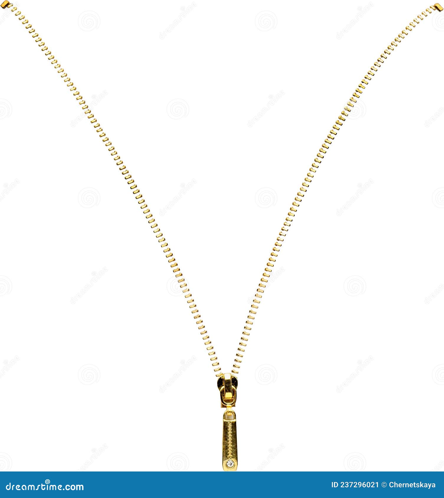 Open Golden Metal Zipper Isolated on White Stock Image - Image of ...