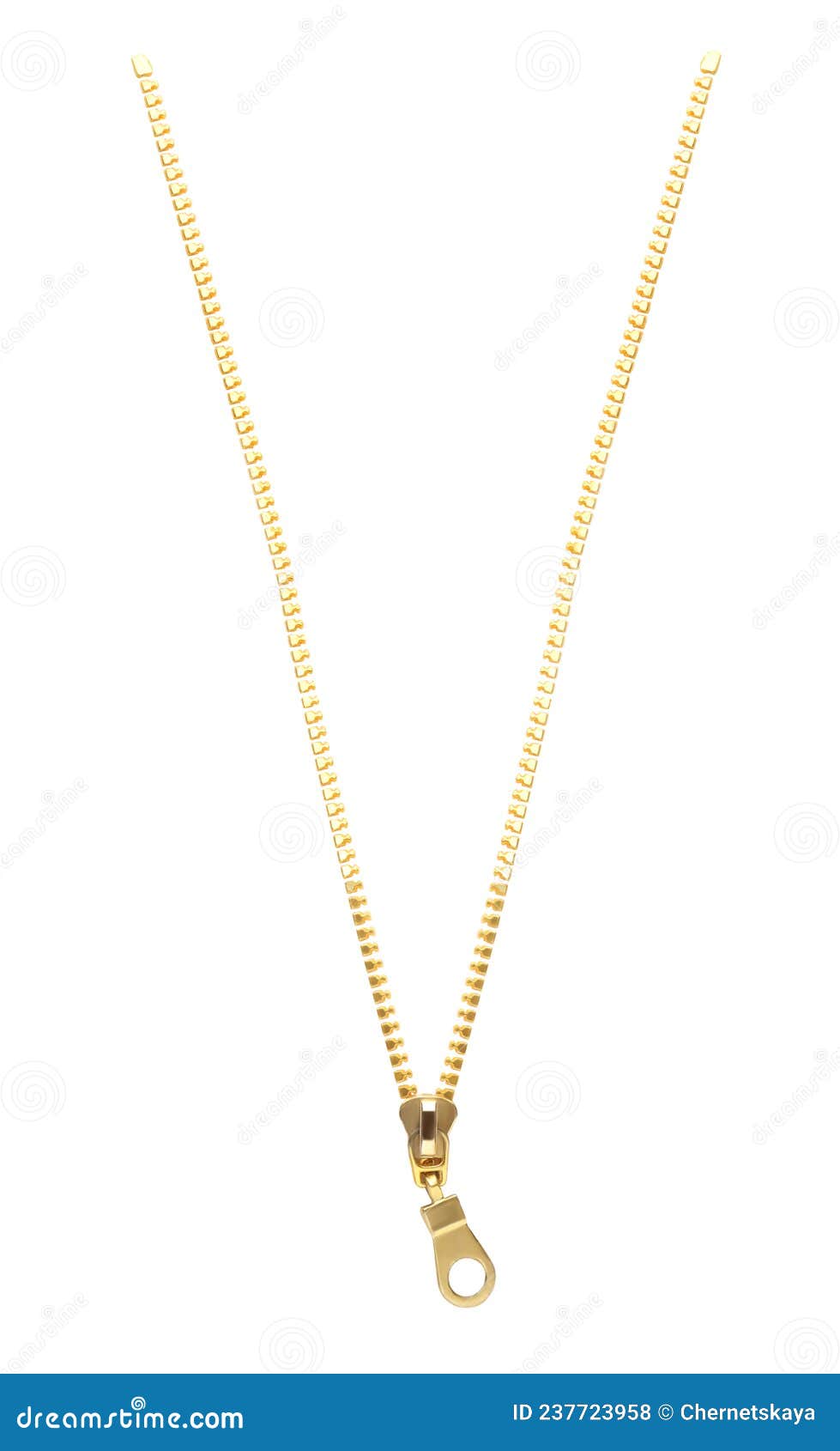 Open Golden Metal Zipper Isolated on White Stock Photo - Image of white ...