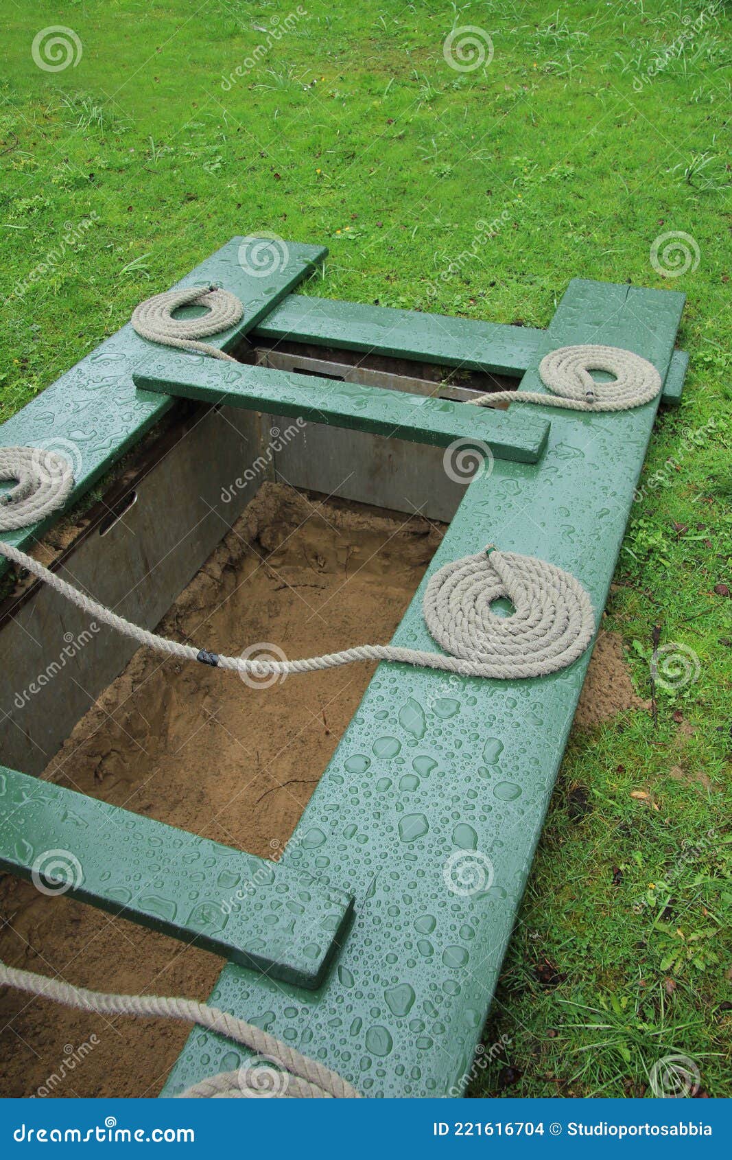 Open grave stock photo. Image of gravedigging, burial - 221616704