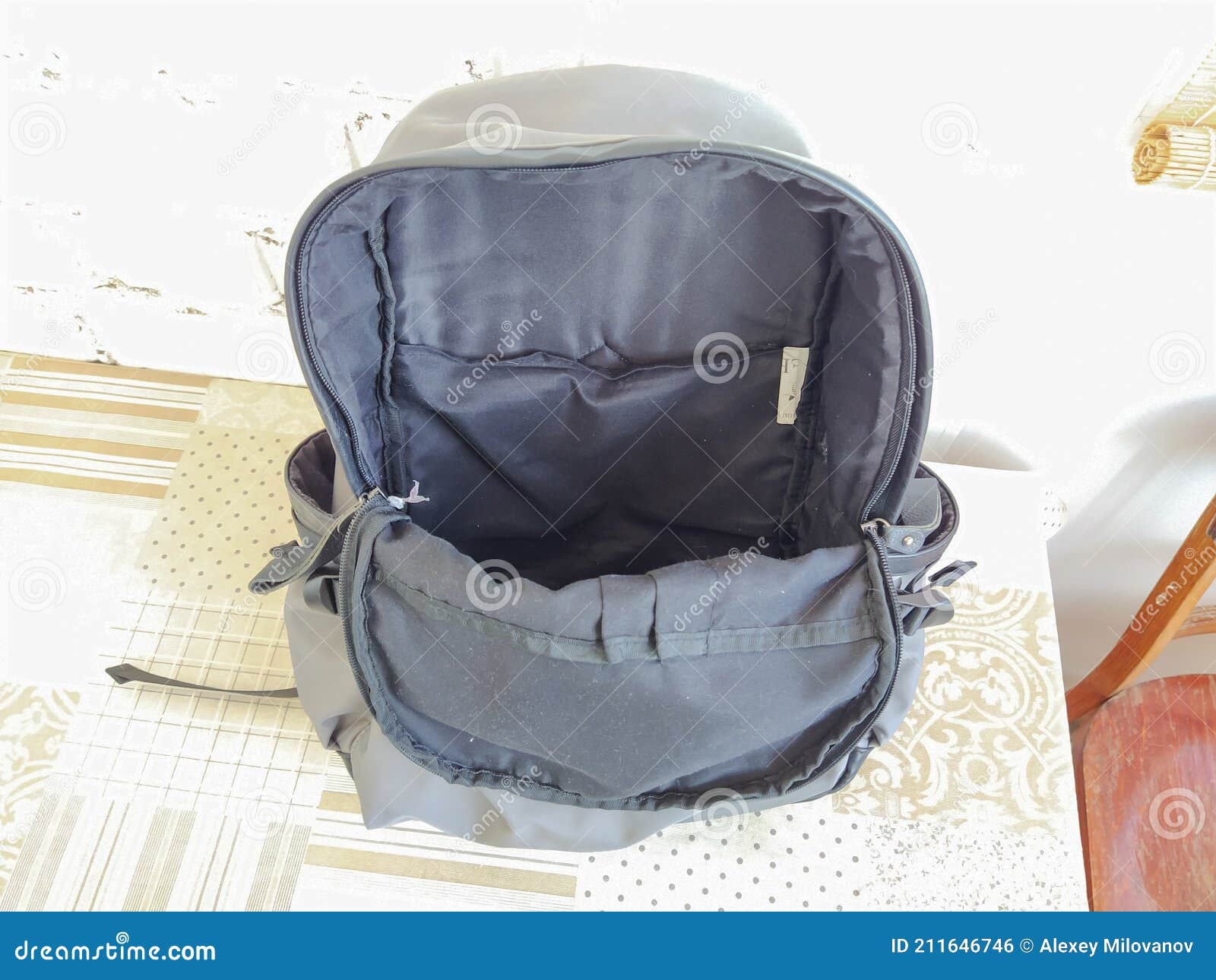 The Backpack is on the Table, Isolated Stock Photo - Image of colorful ...