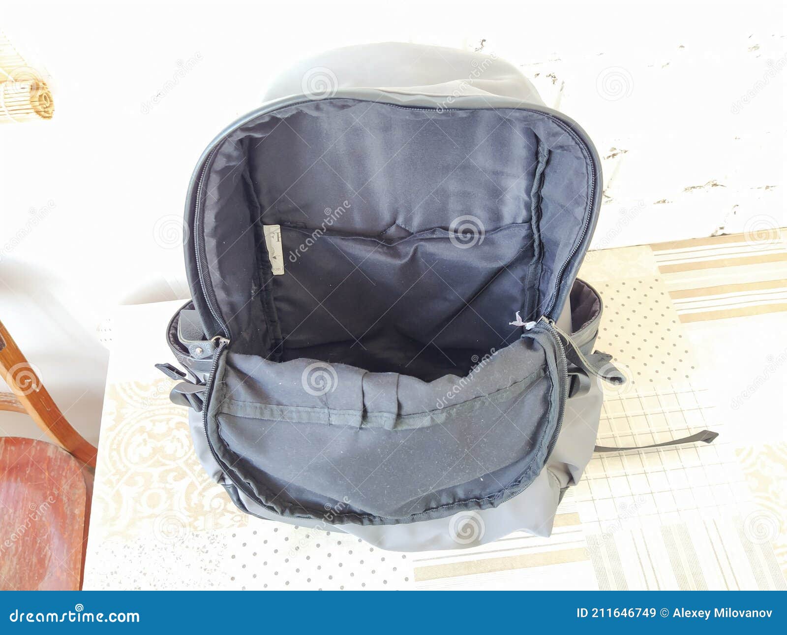 The Backpack is on the Table, Isolated Stock Image - Image of crayons ...