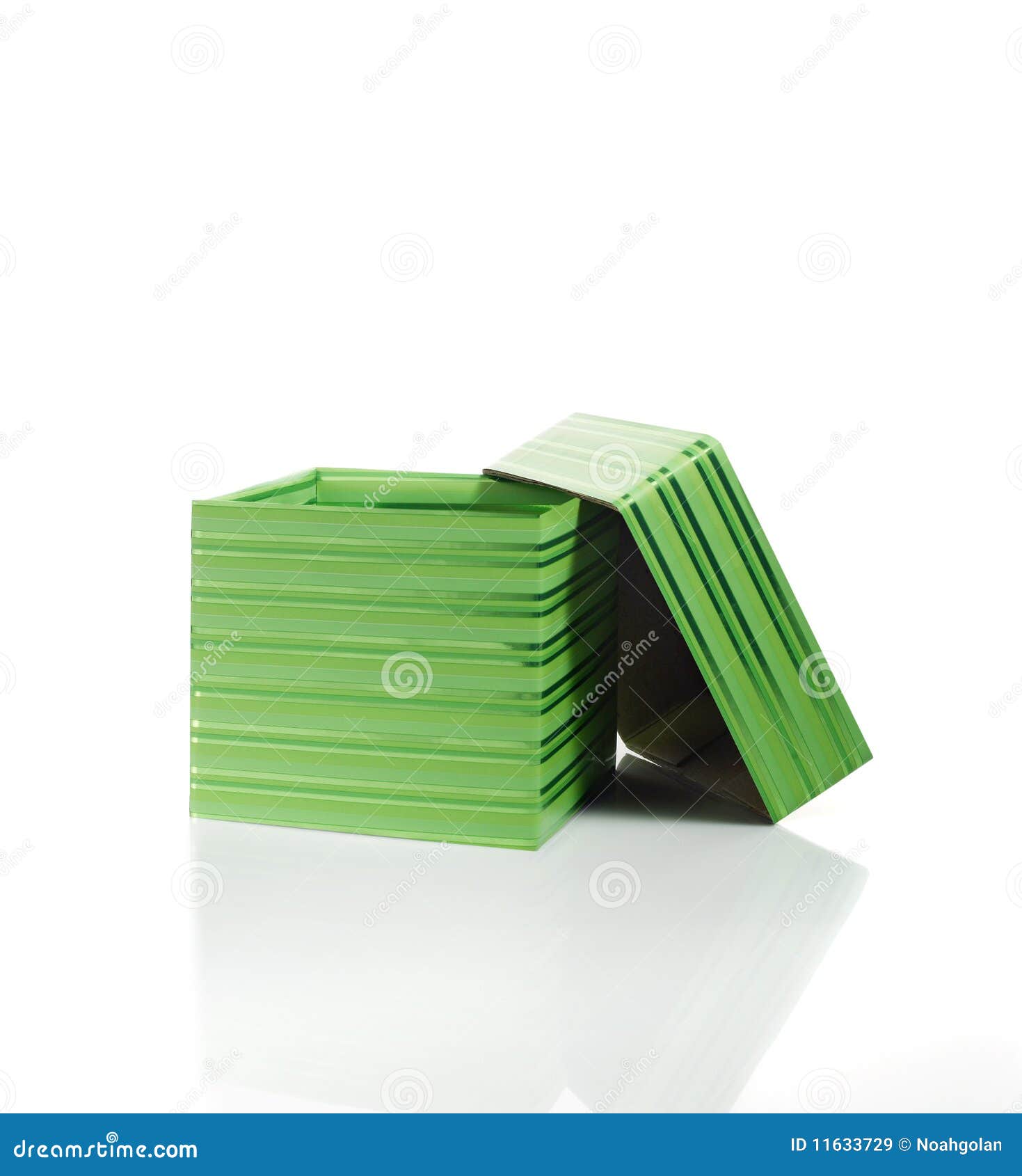 Open green box stock image. Image of wrapped, giving - 11633729