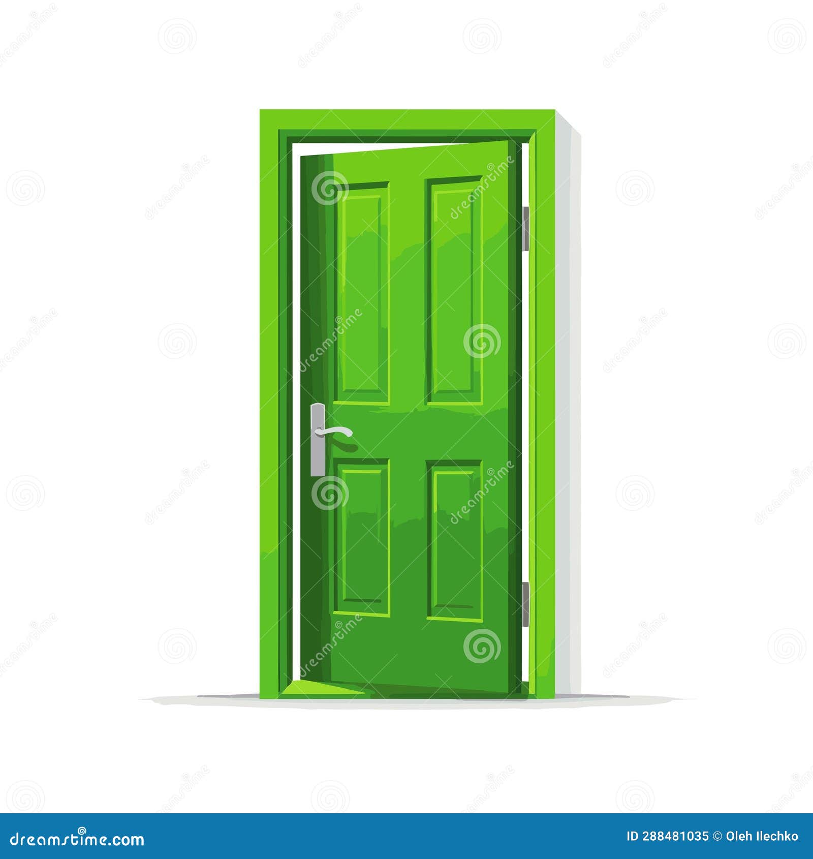 Open Green Door Vector Flat Minimalistic Isolated Illustration Stock ...