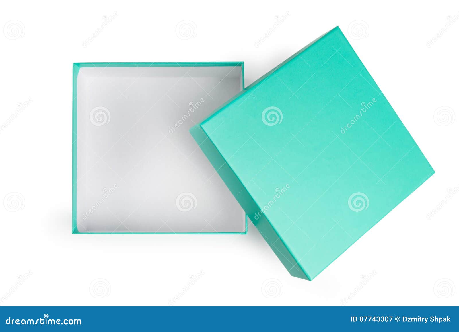 Open Green Gift Box on White Background Stock Image - Image of ...