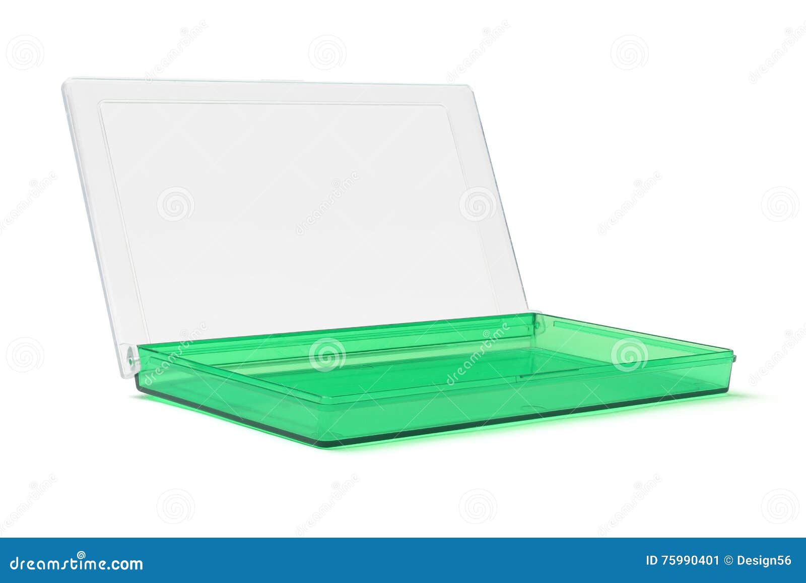 Open Green Plastic Box stock image. Image of shape, flat - 75990401