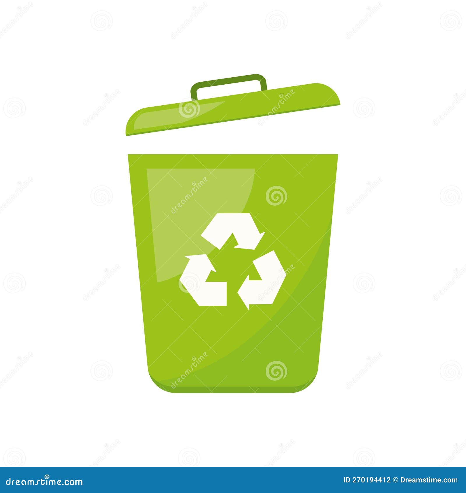 Open Green Recycle Garbage Bin Icon Stock Vector - Illustration of ...