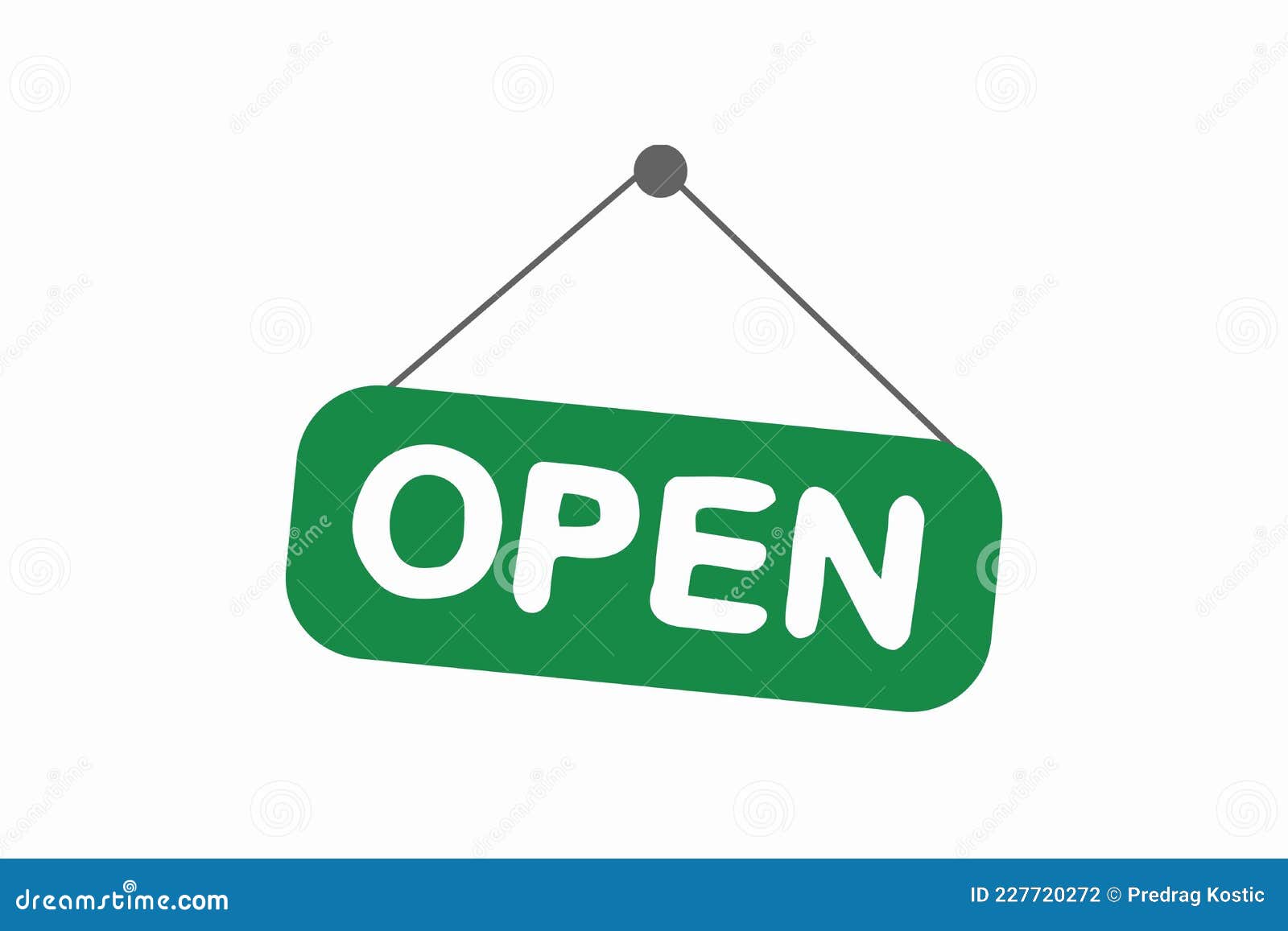 Open green sign stock illustration. Illustration of global - 227720272