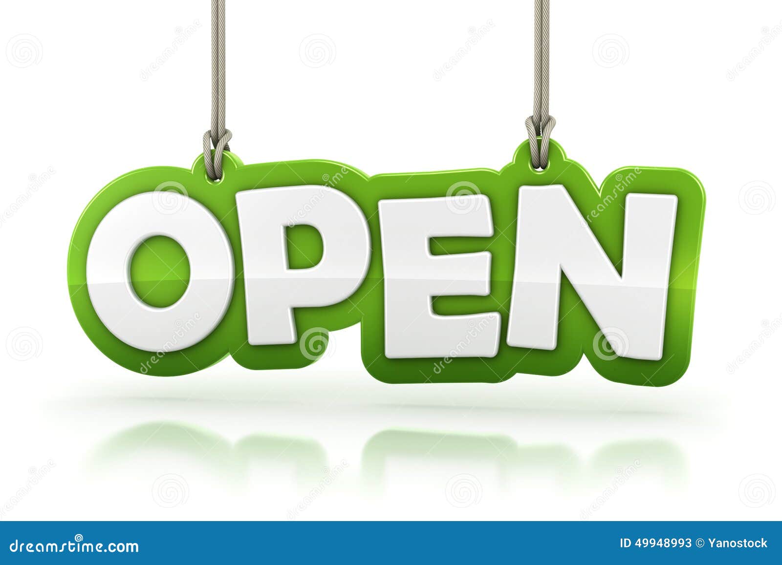 Open Green Word Text on White Background Stock Illustration ...