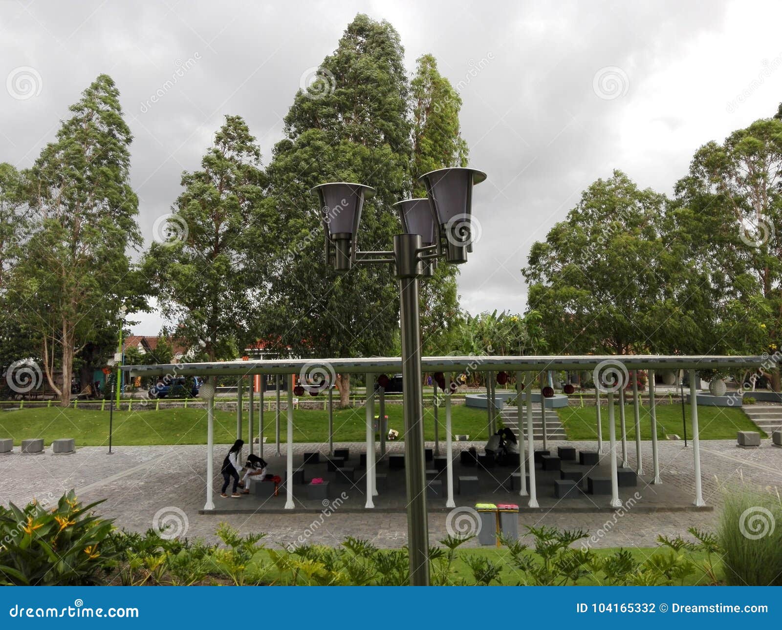 An Open-air Hall With Columns. The Terrace With Columns Is Blown Out By ...