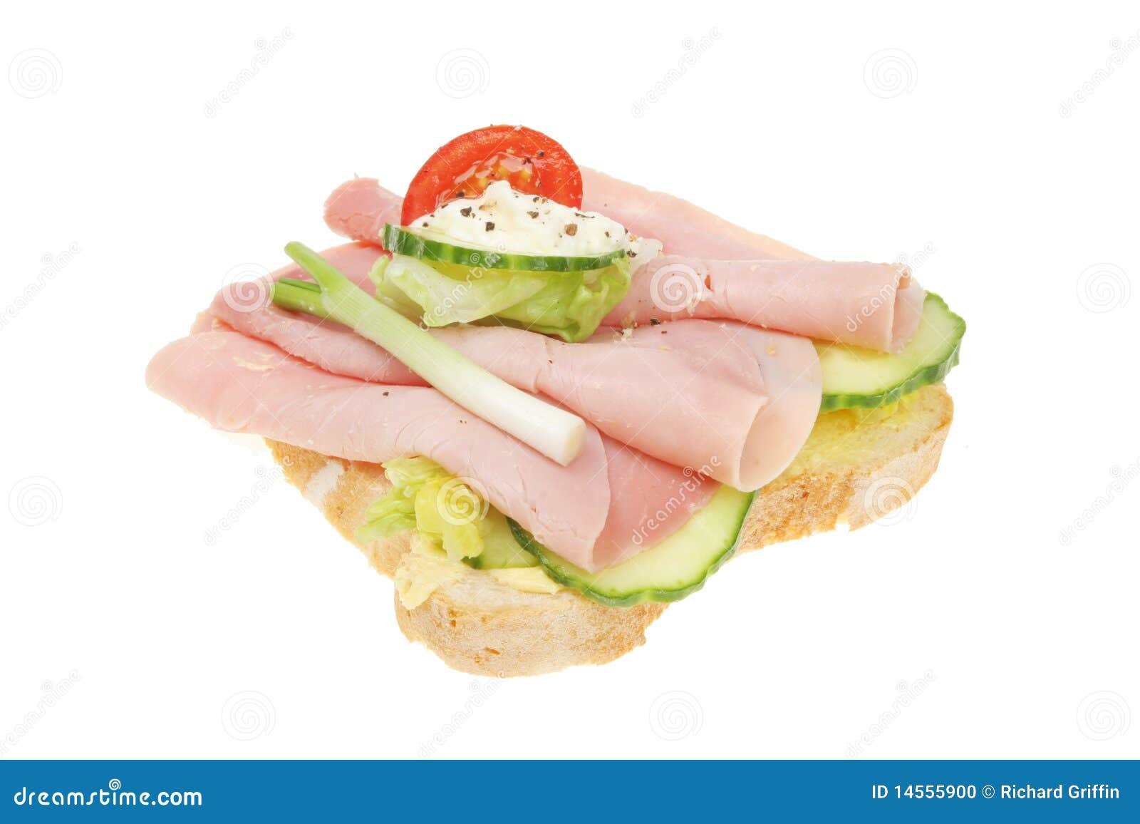 Open ham salad sandwich stock photo. Image of cucumber - 14555900