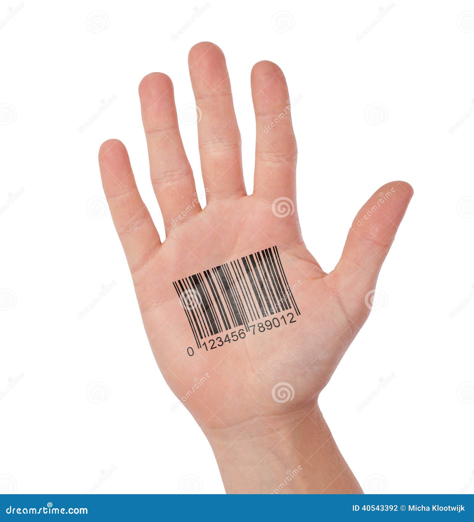 Open hand with barcode stock photo. Image of digital - 40543392