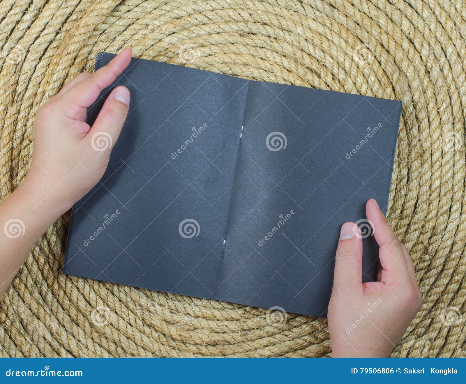 Open Hand Book A Jute Rope Background Stock Photography | CartoonDealer ...