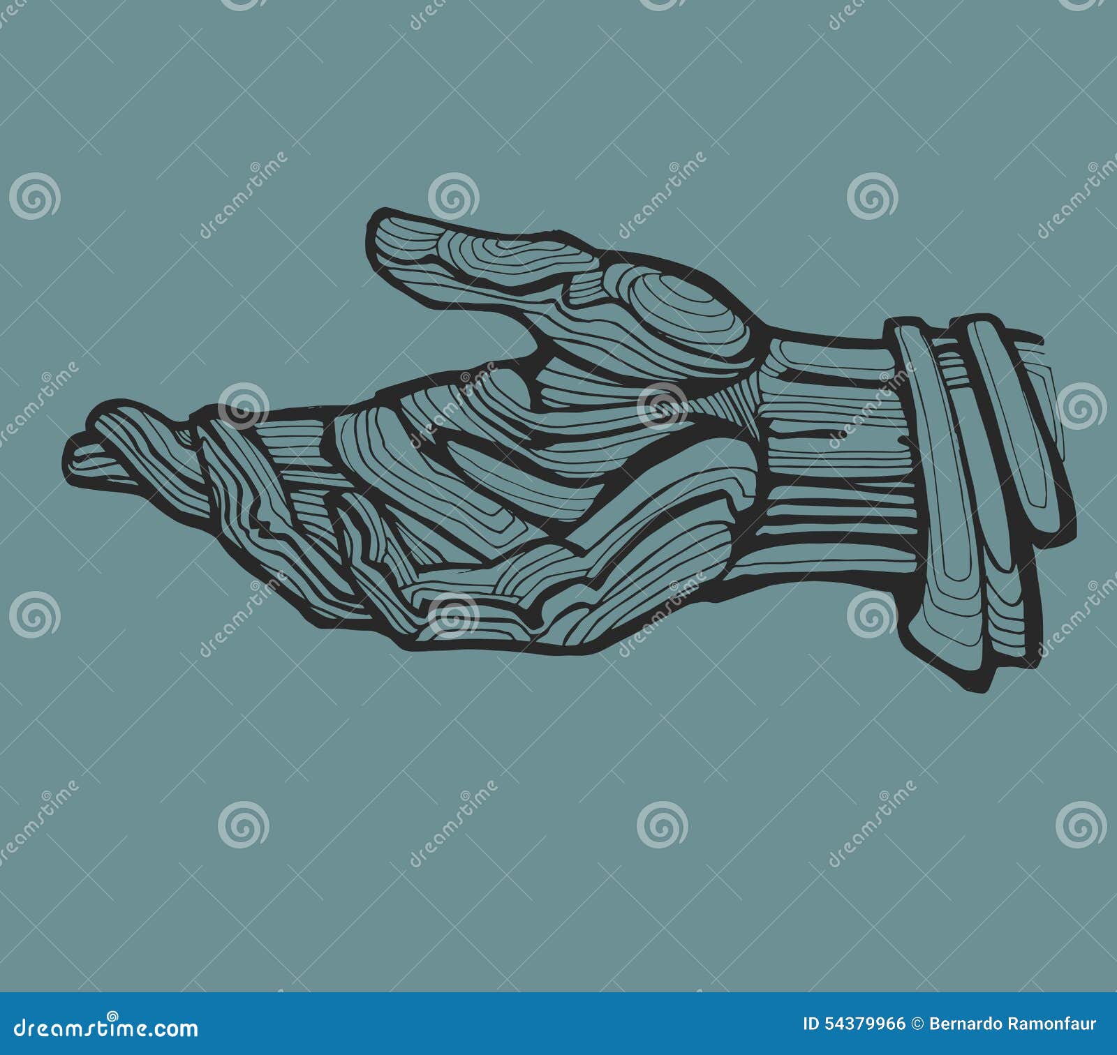 Open hand stock vector. Illustration of lines, fingers - 54379966