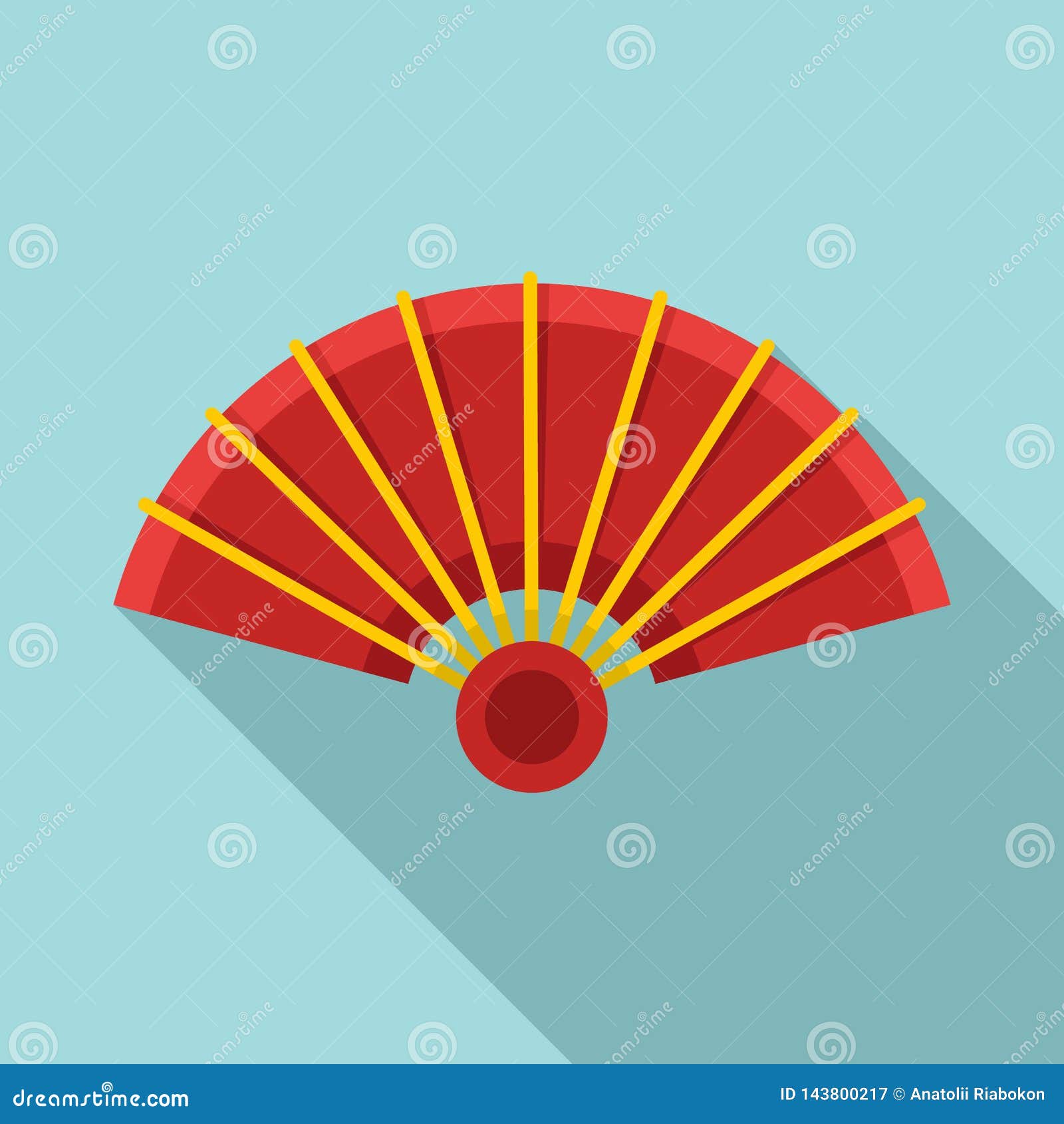 Open Hand Fan Icon, Flat Style Stock Vector - Illustration of east ...