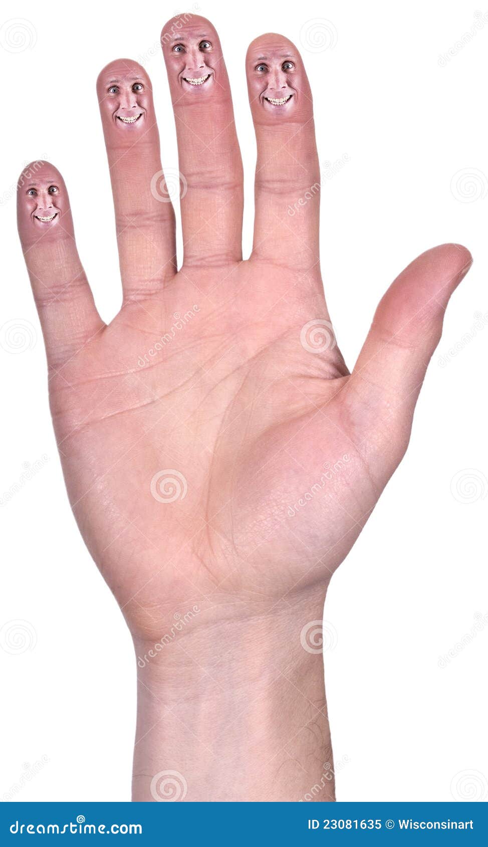 Open Hand Funny Smile, Smiling Fingers, Isolated Stock Image - Image of ...