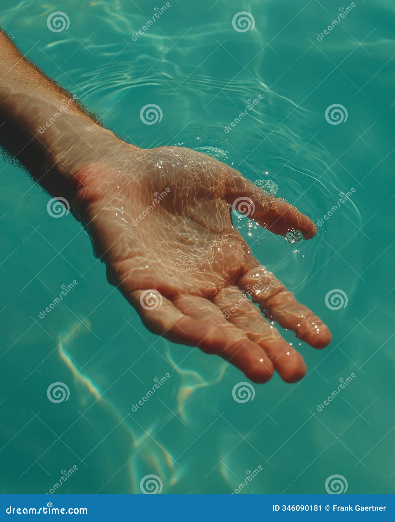 Gentle Touch on the Surface of Turquoise Water, Creating Ripples and ...