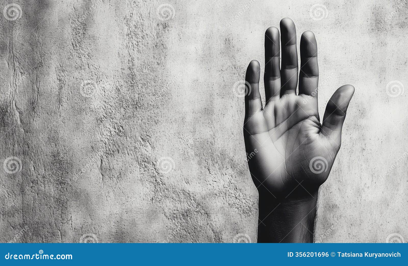 Open Hand Gesture Symbolizing Communication, Surrender, or Stop Against ...