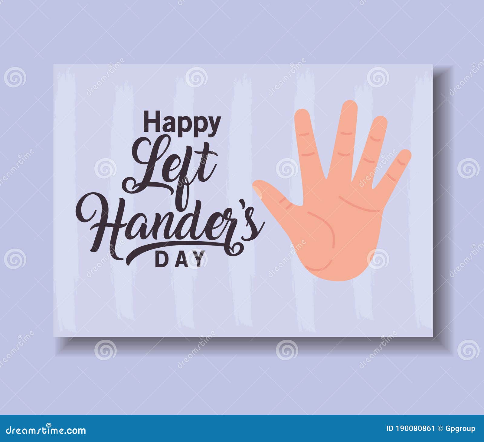 Open Hand with Happy Left Handers Text Vector Design Stock Vector ...