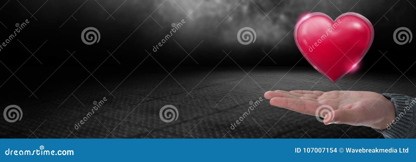 Open hand and heart stock photo. Image of romantic, cute - 107007154